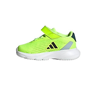 adidas Duramo SL Elastic Lace Sneaker, Lucid Lemon/Core Black/Wonder Blue, 11 US Unisex Little Kid