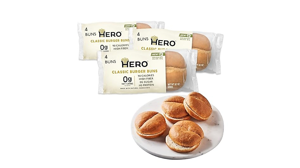 Hero Classic Hamburger Buns - Low Carb & High Fiber