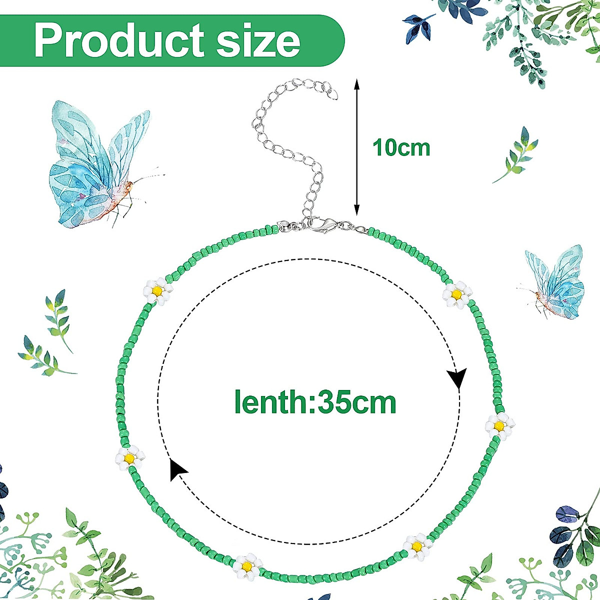 Hicarer 10 Pieces Bohemian Seed Bead Choker Necklaces Colorful Daisy Flower Bead Necklace Glass Beaded Choker Jewelry Gifts Handmade Y2k Necklace for Women Teen