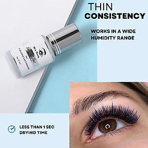 Eyelash Extension Super Glue,Fast Drying,Long Lasting False Eyelash Adhesive, Lash Extension Supplies for Professionals Eyelashes Artists,Powerfull Adhesive, Less Than 1 Second Drying time (5ml)