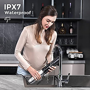 KitchenBoss WIFI Sous Vide Cooker: Ultra-Quiet Sous-vide Cooking Machine 1100 Watts Stainless Steel Immersion Circulator for Kitchen with TFT Preset Recipes, Black