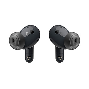 LG Tone Style HBS-SL5 Bluetooth Wireless Stereo Neckband Earbuds with True Wireless Bluetooth Earbuds T90 - Adaptive Active Noise Cancelling Earbuds with Dolby Atmos, Black, Small