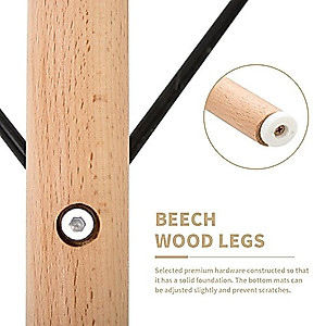 Round Glass Dining Table Small Kitchen Table Modern Circle Dining Room Table 32" with Wood Legs for Dinner Small Spaces Clear