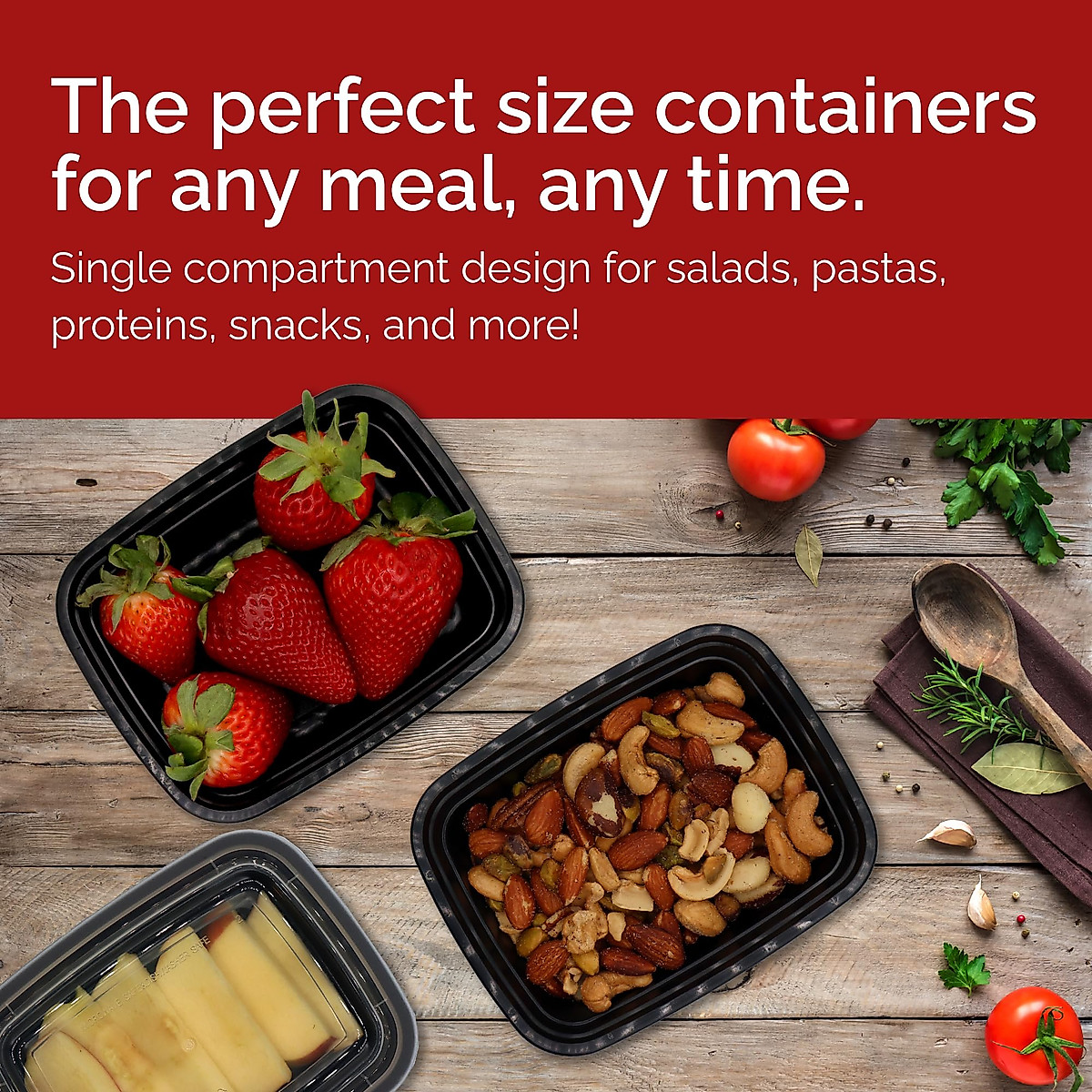 Reli. Meal Prep Containers 12 oz (27 Pack) 1 Compartment Meal Prep Containers Reusable | Plastic Take Out Food Box, Microwavable | Small Boxes with Lids for Takeout, Leftover
