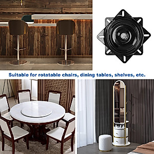 RDEXP A3 Steel Plate Black Square Swivel Turntable Ball Bearing (6 Inch)