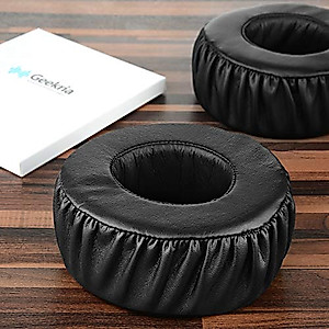 Geekria QuickFit Protein Leather Replacement Ear Pads for Sony MDR-XB1000 Headphones Earpads, Headset Ear Cushion Repair Parts (Black)