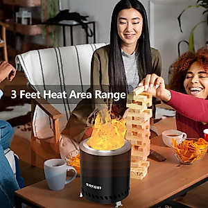 SAYDSI 9.8'' x 8.6'' Smokeless Fire Pit with Stand Portable Outdoor Firepit Ideal for Camping and Backyard,| Wood Burning Fireplaces w/Removable Ash Pan,Travel Bag,Stainless Steel(Black)