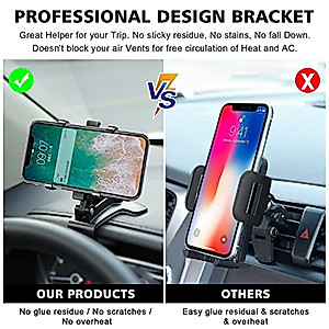 Ouzorp Phone Holder Car, Car Phone Holder Mount Automobile Hands Free Cell Phone Holder for Car Fit for All Car Mount for iPhone Android Smartphone