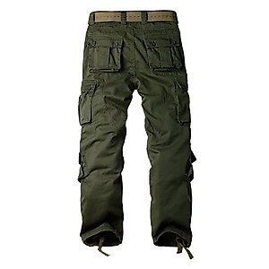 AKARMY Womens Cargo Pants with Pockets Outdoor Casual Ripstop Camo Military Combat Construction Work Pants ArmyGreen