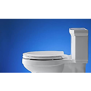 Kohler 4734-0 Rutledge Elongated, Grip-Tight Bumpers, Quiet-Close Release Hinges, Quick-Attach Hardware, No Slam Toilet Seat, White
