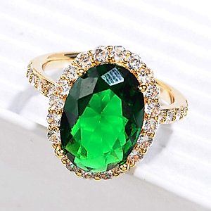 Artilady Cz Emerald Rings for Women - Simulated Emerald Solstice Ring AAAA Cubic Zirconia Open Band Rings, Adjustable for US 5-9 (Emerald Green, Adjustable)