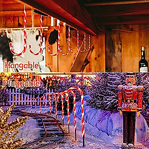 24.5" Candy Cane Lights with Stakes, 12 Packs Large Christmas Pathway Lights Outdoor, 8 Light Modes Candy Cane Pathway Markers Christmas Decorations for Yard Patio Garden Walkway Sidewalks