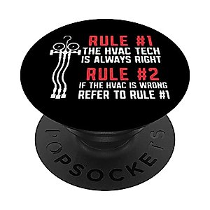 HVAC Technician Tech Vintage Rule #1 The Hvac Tech Is Always PopSockets Swappable PopGrip
