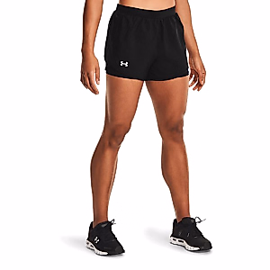 Under Armour Women's Fly by 2.0 2-in-1 Shorts, Black (001)/Reflective, Medium