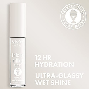 NYX PROFESSIONAL MAKEUP This Is Milky Gloss, Lip Gloss with 12 Hour Hydration, Vegan - Coquito Shake (Milky Clear)