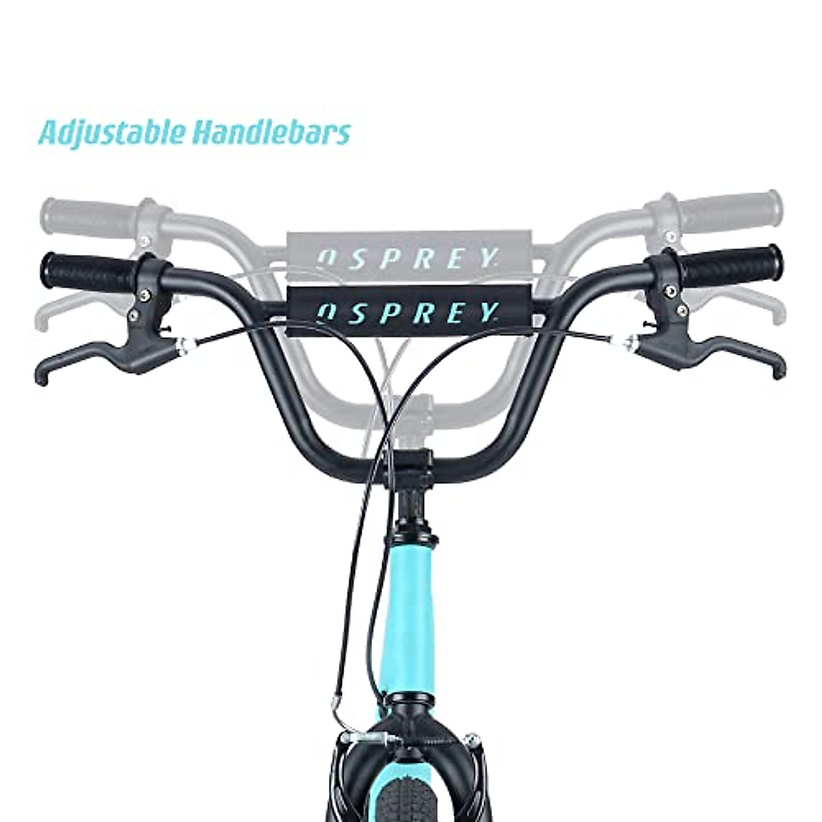 Osprey Adult Youth BMX Kick Scooter | 20 x 16 Inch Big Wheels, Kids Teen Bicycle Off Road Scooter with Adjustable Handlebars Inflatable Wheels and Caliper Brakes - Blue