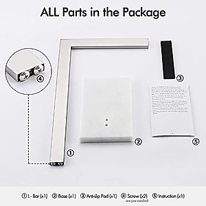 KES Towel Rack Countertop, Hand Towel Holder for Bathroom with Marble Base L-Shape SUS 304 Stainless Steel Brushed Finish, BTH220L19W12-2