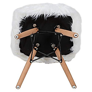 EMMA + OLIVER Kids Shaggy Dog White Accent Chair - Desk Chair - Playroom Chair