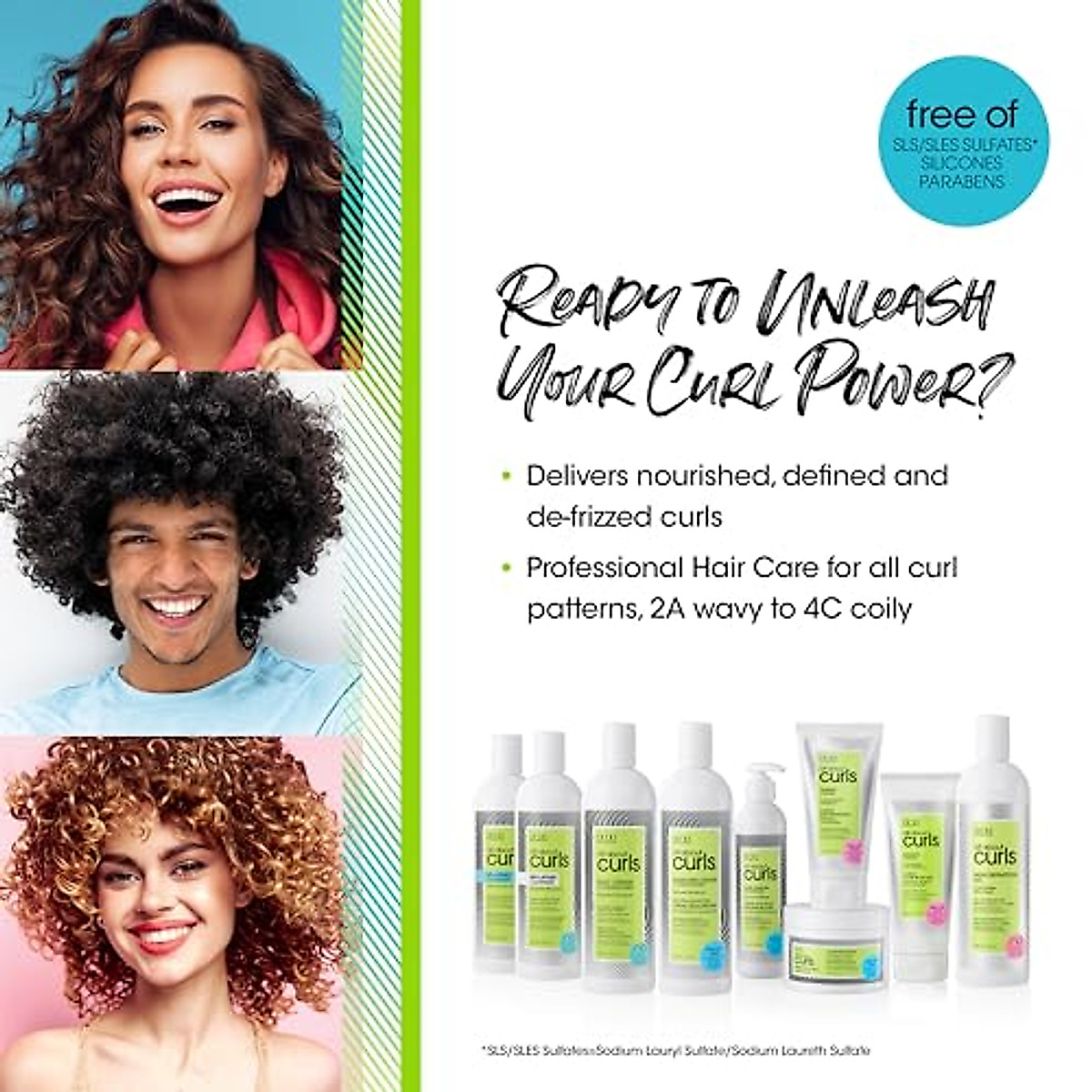 All About Curls Essential Moisture Starter Kit | 4-Piece Set | Curly Hair Products | Cleanse, Condition, Moisturize, Define | All Curly Hair Types | Vegan & Cruelty Free | Sulfate Free