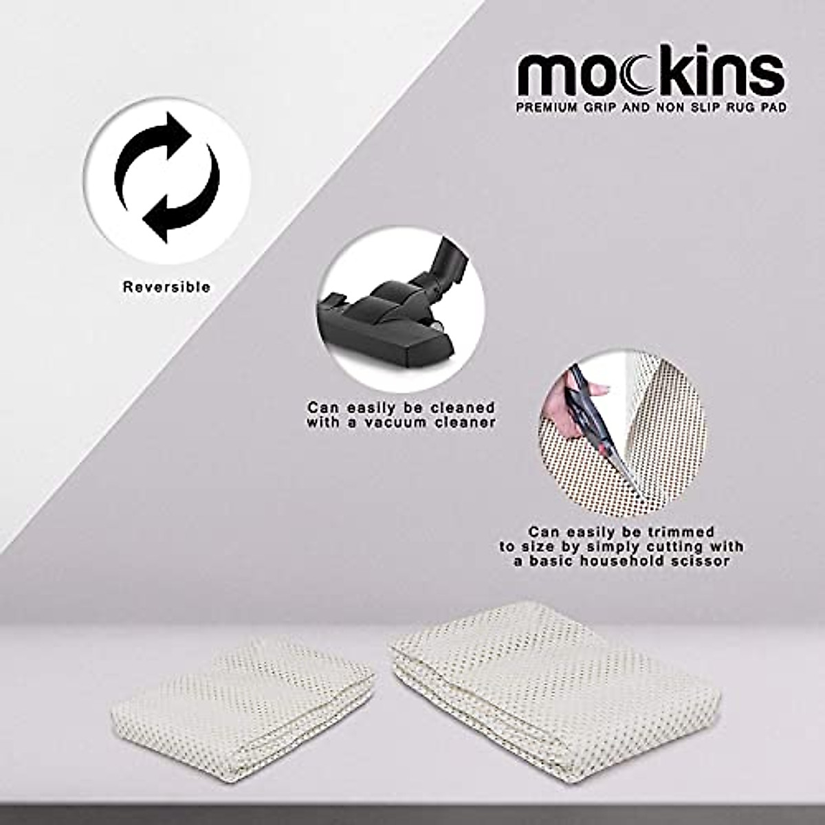 Nevlers Non Skid Rug Pad 6x9 ft | Extra Thick Rug Gripper | Premium Non Slip Rug Pads | White Runner Rug Pad |Reversible Area Rug Pad Gripper | Anti Slip Rug Pad |Customizable Rug Mats for Under Rugs