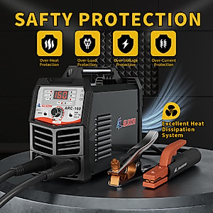 GZ GUOZHI 110/220V MMA Welder, 160A Stick ARC Welding Machine IGBT Digital Display LCD Hot Start Welder with Electrode Holder, Work Clamp, Input Power Adapter Cable…