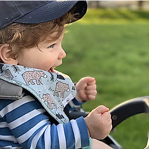 Diaper Squad 100% Organic Cotton Woodland 10-Pack Baby Drool Bandana Bibs for Boys and Girls