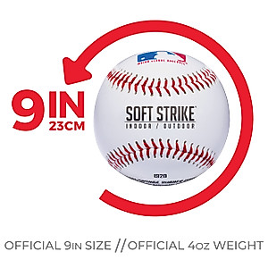 Franklin Sports Youth Tee Balls - Soft-Strike T Ball Soft Baseballs - (6) with Carry Bag - Official Teeball Size + Weight