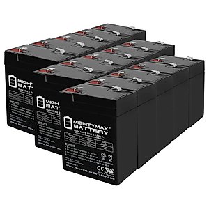 Mighty Max Battery ML4-6 - 6V 4.5AH General 00648 Sealed Non-Spillable Emergency Light Battery WKA6-5F - 15 Pack
