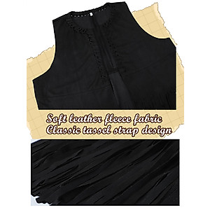 Hercicy Western Outfits for Women Cowgirl Tassel Sleeveless Vest Cowboy Hat Belt and Paisley Bandana for Halloween Dress Up (Black, Medium)