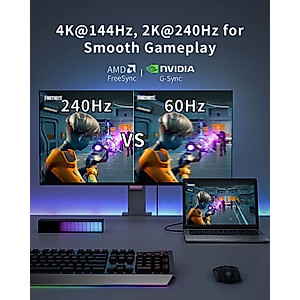 Silkland 8K Mini DisplayPort to DisplayPort 1.4 Cable, [8K@60Hz, 4K@144Hz, 2K@240Hz] 32.4Gbps Bi-Directional, HDR, G-Sync, Mini DP [Thunderbolt 2 Compatible] for Gaming Laptop, MacBook, Monitor,6.6FT