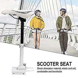 WELLSTRONG Electric Scooter Folding seat Universal seat Free Punch Saddle seat Replacement for Mijia M365,White