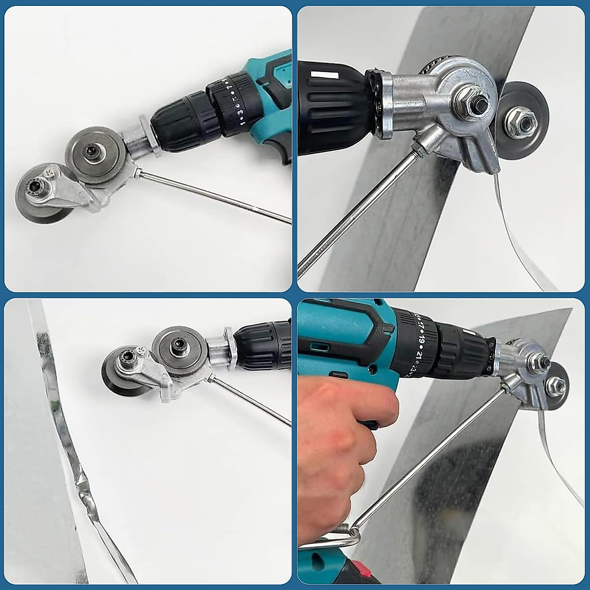 Electric Metal Nibbler Drill Attachment - Upgraded Drill Shears for Cutting Flat Metal Sheets, Drill Plate Cutter Attachment for Iron, Steel Sheets, Aluminum, and Copper