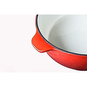 DIBOO Enameled Cast Iron Covered Sauce Pan-2.7 Quart
