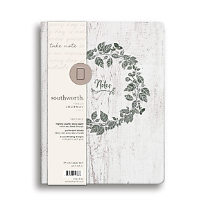 Southworth Large Flex 3-Pack Journals, 6.5" x 8.5", Rustic and Weathered Design, Premium 24 lb/89 gsm Paper, 64 Lined Sheets Each (91436)