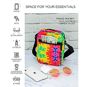 FYDELITY Small Crossbody Bag Men Women Sling Bag Festival Crossbody Bag for Men Women Sling Side Shoulder Bag 80s Crossbody Bag Festival Bag Tie Dye Crossbody Purse Crossbody Bag Tie Dye Crossbody Bag