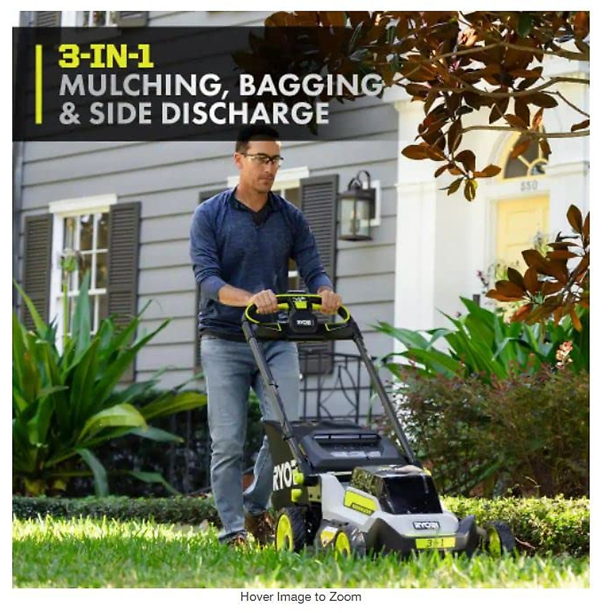 RYOBI ONE RYOBI 40V HP Brushless 20 in. Cordless Electric Battery Walk Behind Self-Propelled Mower with 6.0 Ah and Charger, Black