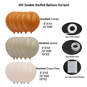 Orange Balloons Arch Kit-Double Stuffed Apricot Cream Peach Terracotta Balloons Garland Kit for Baby Shower Birthday Party Decorations