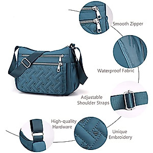 Karresly Crossbody Purse for Women Multi Pocket Cross Tote Small Travel Shoulder Bag Casual Messenger Bag(Dark Blue)