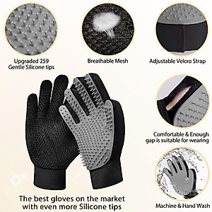 GJEASE Cat Grooming Glove Brush,Pet Hair Remover Tool,Reusable Dog Hair Fur Remover for Carpet,Furniture,Couch,Clothes,Eco-Friendly and High efficiency