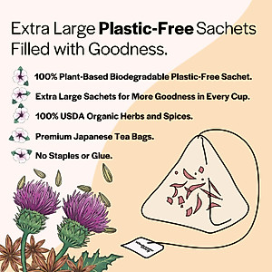 Lactation Support Tea w Fennel Seed & Star Anise Seed | Breast Milk Supply Production Increase | Lactation Tea | Postpartum Tea | Breastfeeding Support | Nursing Tea | 15 Plastic Free Pyramid Sachet