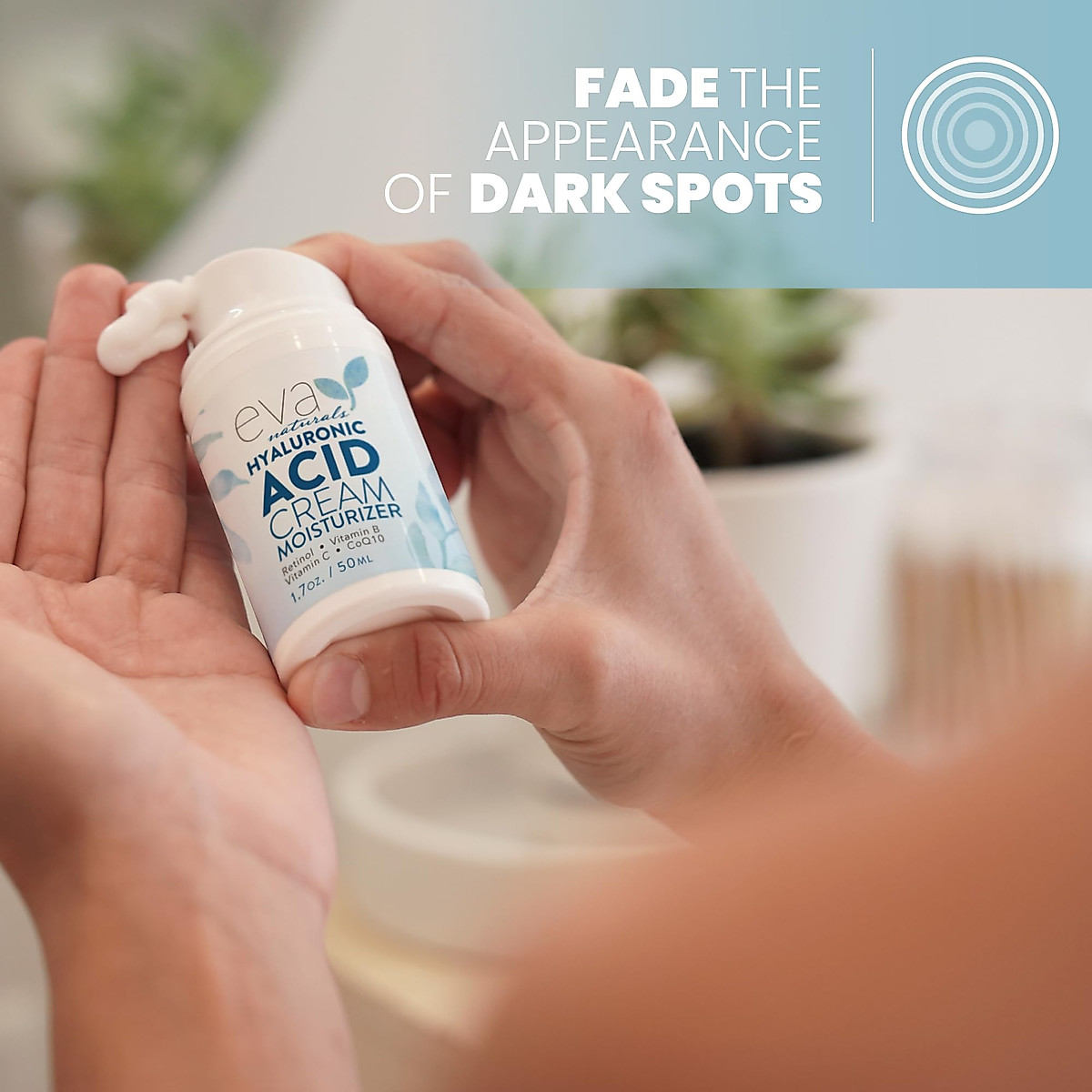 Eva Naturals Hydrating Face Cream with Hyaluronic Acid - Anti-Aging, Wrinkle Face Moisturizer for Women and Men, With Aloe Vera & Retinol For Face - Firming Day & Night Cream (1.7 Fl Oz)