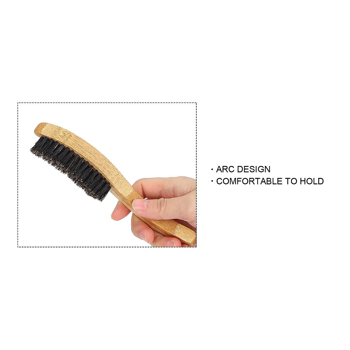 Beard Styling Brush with Strong Toughness, Portable Ergonomic Curved Design for Beard, Mustache Straightening and Growth Promotion (Small)