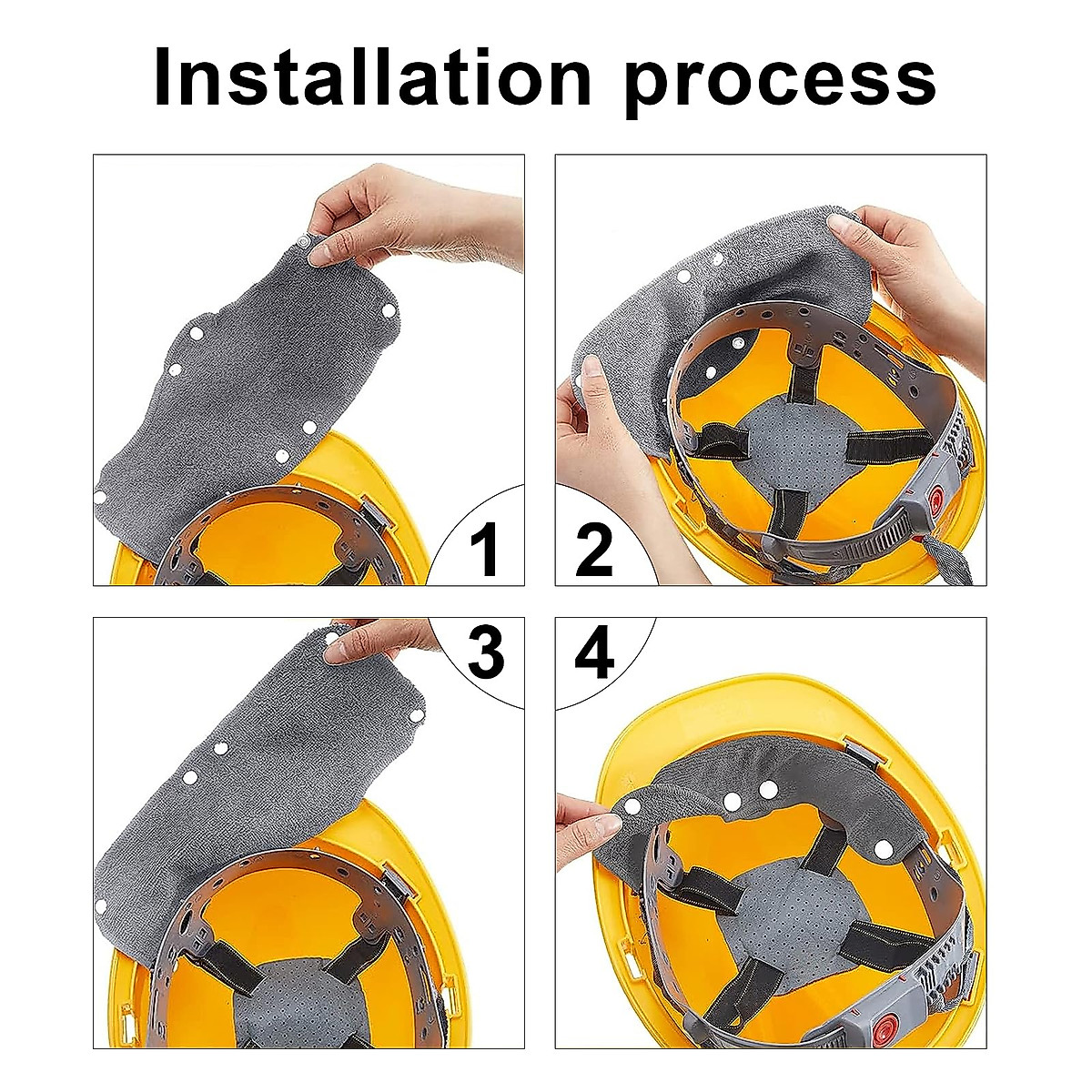 Hard Hat Sweatband, 8pcs Helmet Sweatbands, Hard Hat Liners Washable, Reusable Safety Hat Sweatband Snap on Hard Hat Accessories Helmet Comforter Pad Sweat Bands