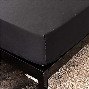 Holawakaka King Waterproof Mattress Encasement Protector Black Fitted Sheet Breathable Bed Mattress Pad Cover, 14" Deep Pocket (Black, King)