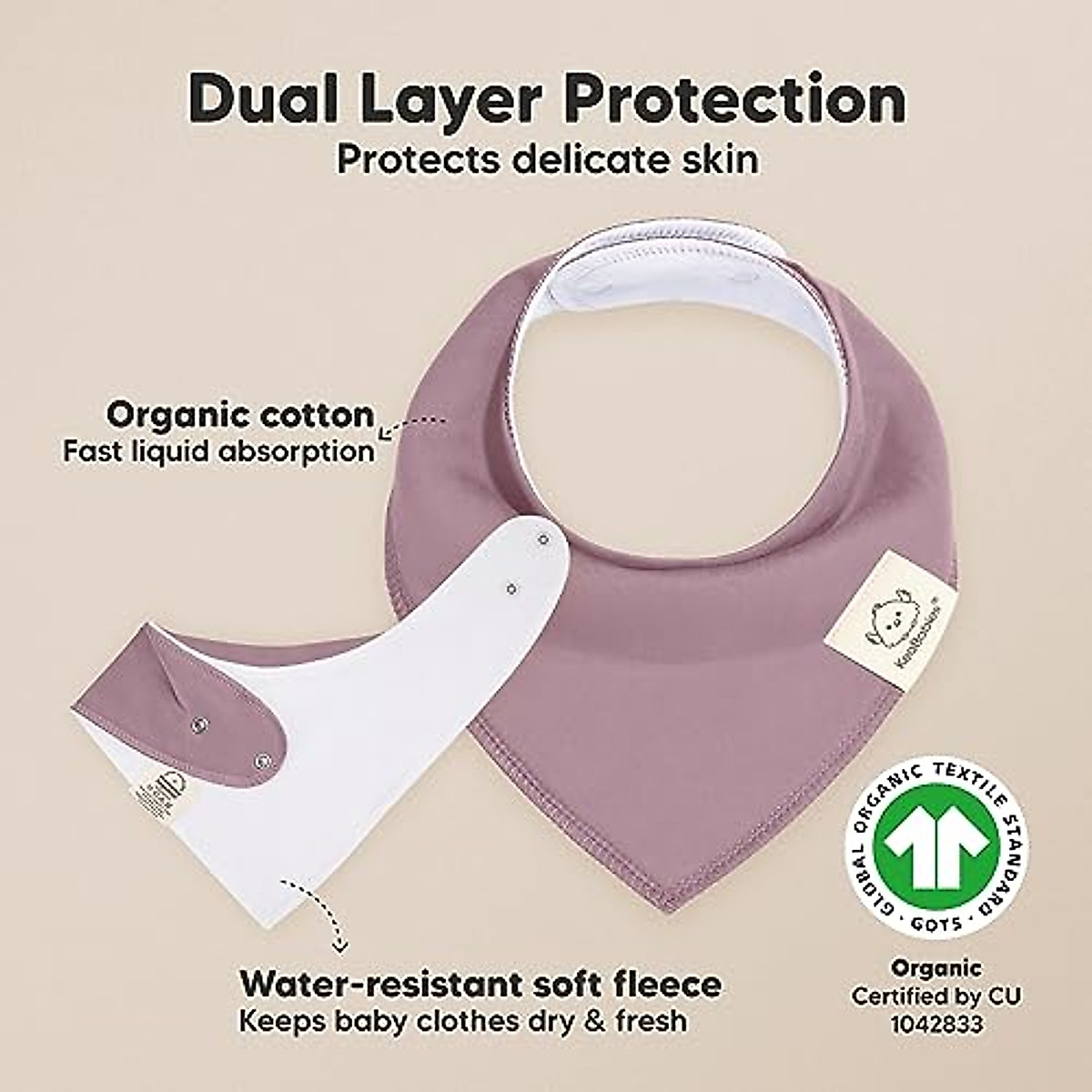 8-Pack Organic Baby Bandana Drool Bibs for Girls - Super Absorbent Baby Bibs for Baby Girls, Baby Boys, Soft Cotton Bandana Bibs, Baby Drool Bib, Teething Bibs for Infant, Toddler, Bib Girl (Mauve)