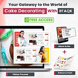 RFAQK 100PCs Icing Piping Bags and Tips Set, 12 Inch Pastry Bags with Piping Tips 48-Numbered+ Video Course + Booklet + E-book, Cake Decorating Kit for Cookie Cupcake Cake Decoration