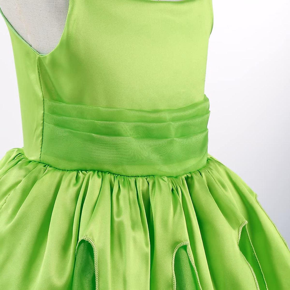 Green Fairy Princess Dresses for Girls Tinker Bell Halloween Costume Cosplay Dress Up with Wing & Accessories,3T(small size)