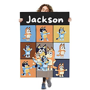 Plush Travel Throw Blanket - Blue and Bingo Blanket Measures 30x40 Inches Super Soft & Cozy Travel Accessories