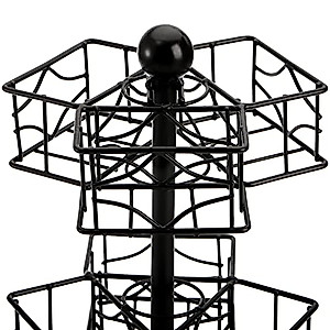 Frcctre Tea Bag Organizer, 360 Degree Tea Bag Spining Carousel Organizer with 6 Compartments, Lazy Susan Sugar Coffee Creamer Caddy for Kitchen Counter Cabinet Organizer, Up to 60 Tea Bags Storage