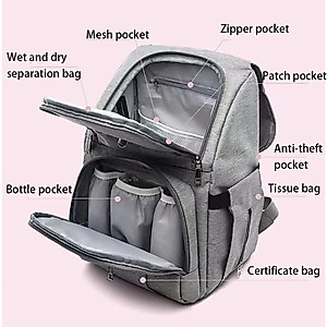 CINGHI LUSSO Diaper Bags Nappy Changing Bag with USB Port Large Capacity Travel Backpacks With Wet and Dry Separation Bag